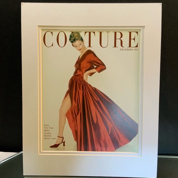 Art | Vintage Couture Magazine Cover Art Double Matte Elegant Lady 55 ...
